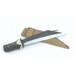 Large Scramsax, Stag Antler Handle, Carbon Steel Blade York Armoury